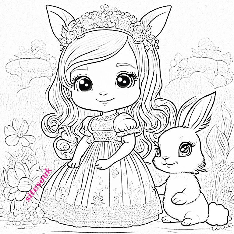 Free download Easter bunny coloring page