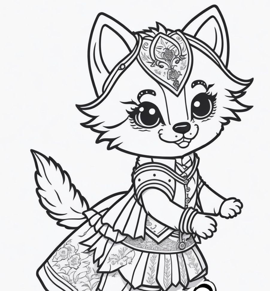 Free Halloween cute Werewolf coloring page for kids