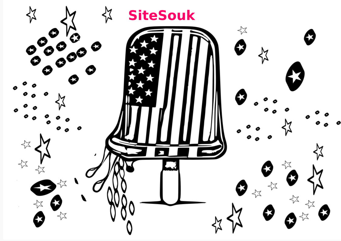 Free Printable USA Flag Popsicle Coloring Page 4th of July