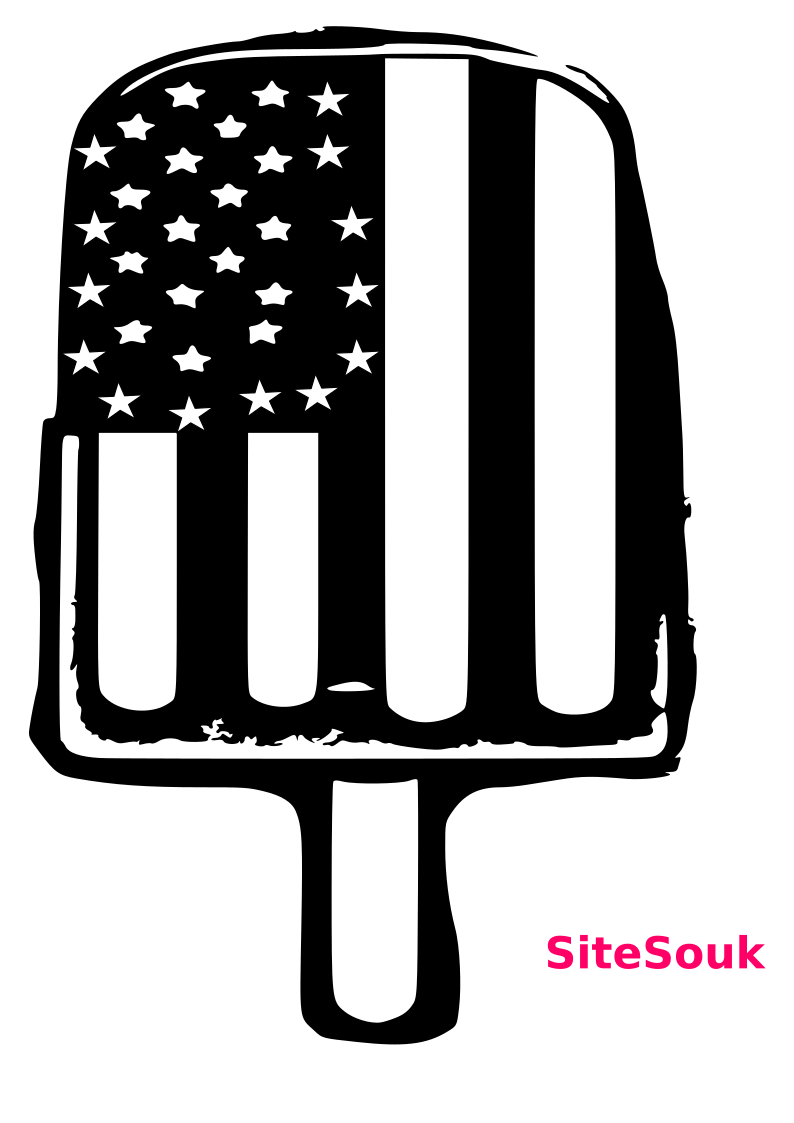 Free Printable USA Flag Popsicle Coloring Page 4th of July