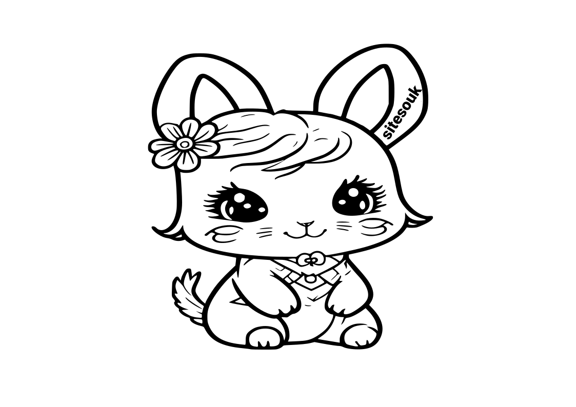 Easy to Color for kids Free download bunny coloring page